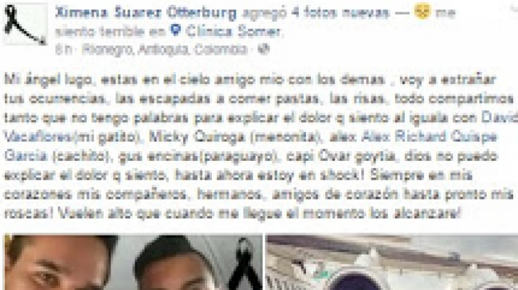 Ximena Suárez a sus compañeros fallecidos: "Vuelen alto que cuando me ...