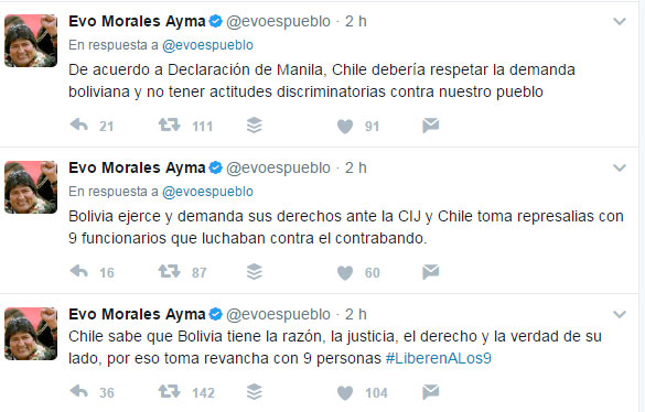 Evo acusa a Chile de asumir represalias y actitudes discriminatorias ...